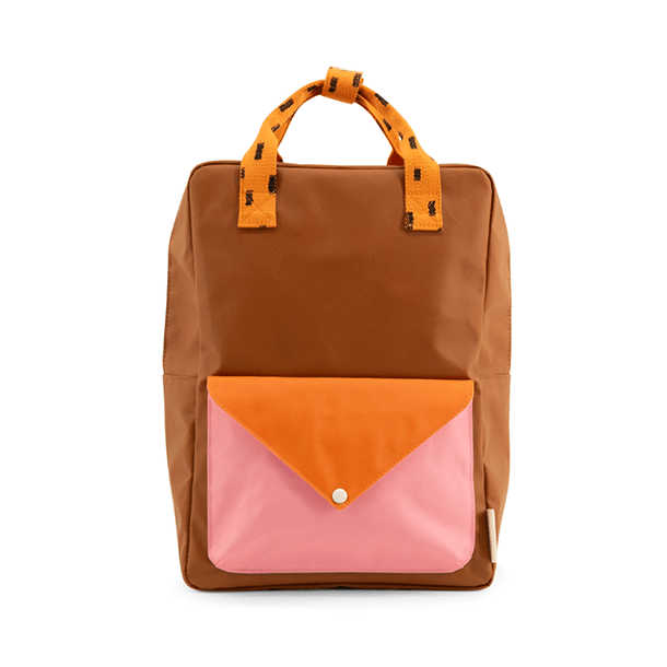 תיק גב מעטפה גדול חום/כתום sticky lemon - רוצ'ניק