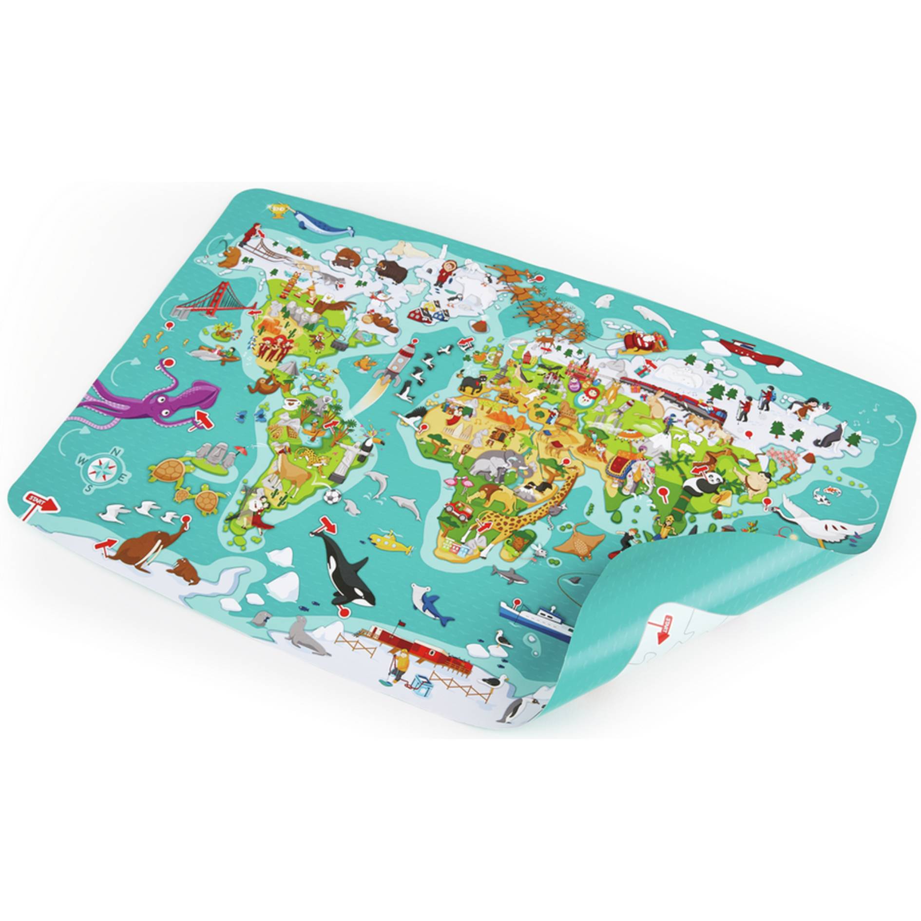 משחק פאזל מפת העולם - Hape - רונצ׳יק